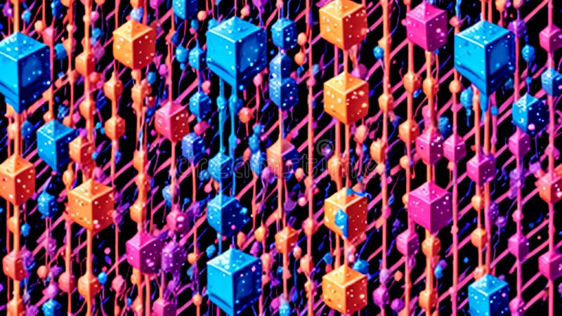 Geometric Ultraviolet Background. Beautiful Triangles Pattern Waving in ...