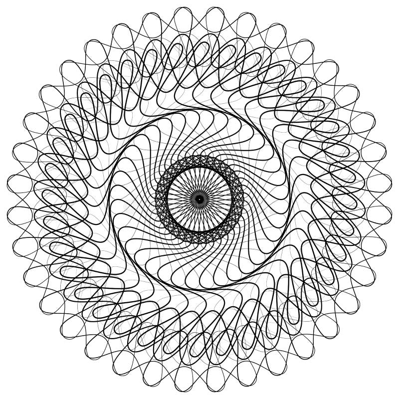 Geometric Uncolored Mandala Element Stock Vector - Illustration of ...