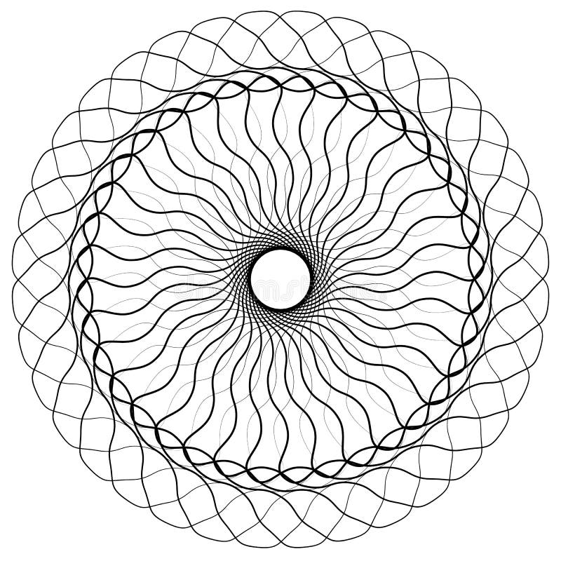 Geometric Uncolored Mandala Element Stock Vector - Illustration of ...