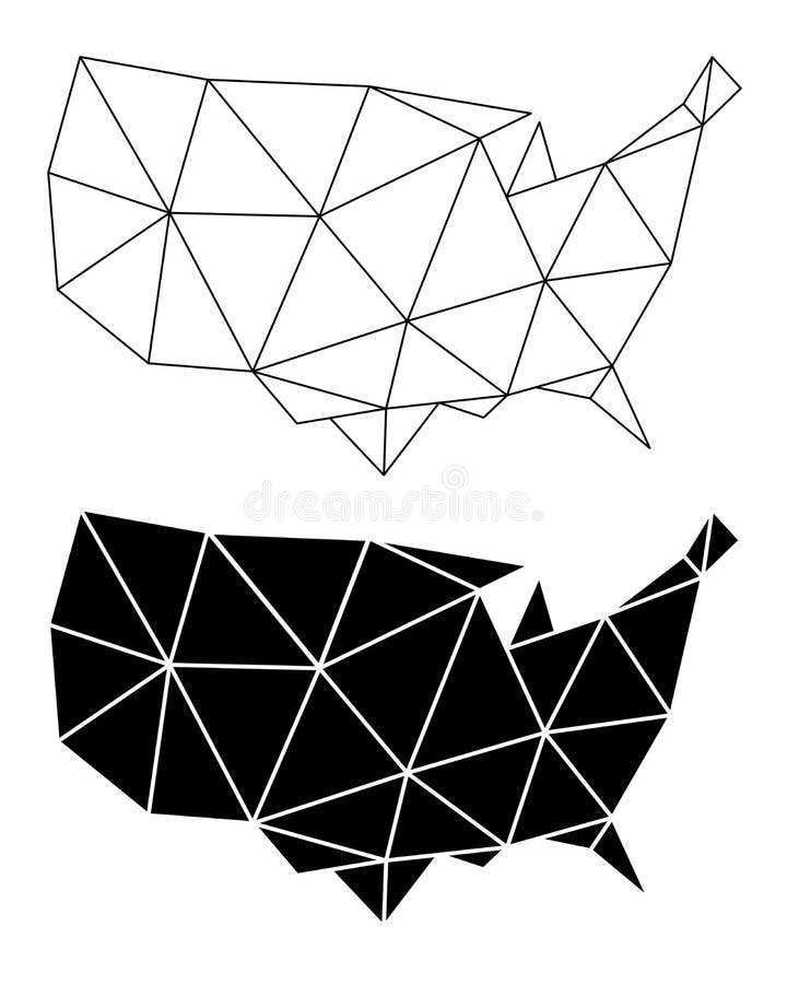 Geometric USA map, vector stock vector. Illustration of polygon - 79336682