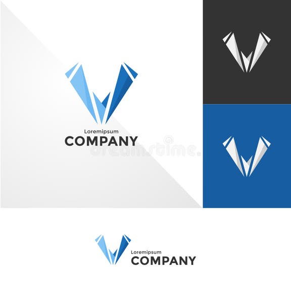 Letter V Geometric Logo Design Vector Stock Illustration - Illustration ...