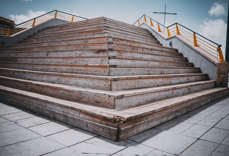 Geometric V-shaped Staircase in a City, Selective View Stock Photo ...