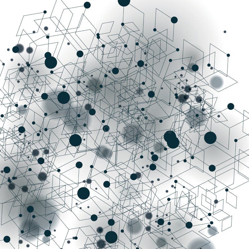 Geometric Vector Abstract 3D Complicated Op Art Backdrop, Tech ...