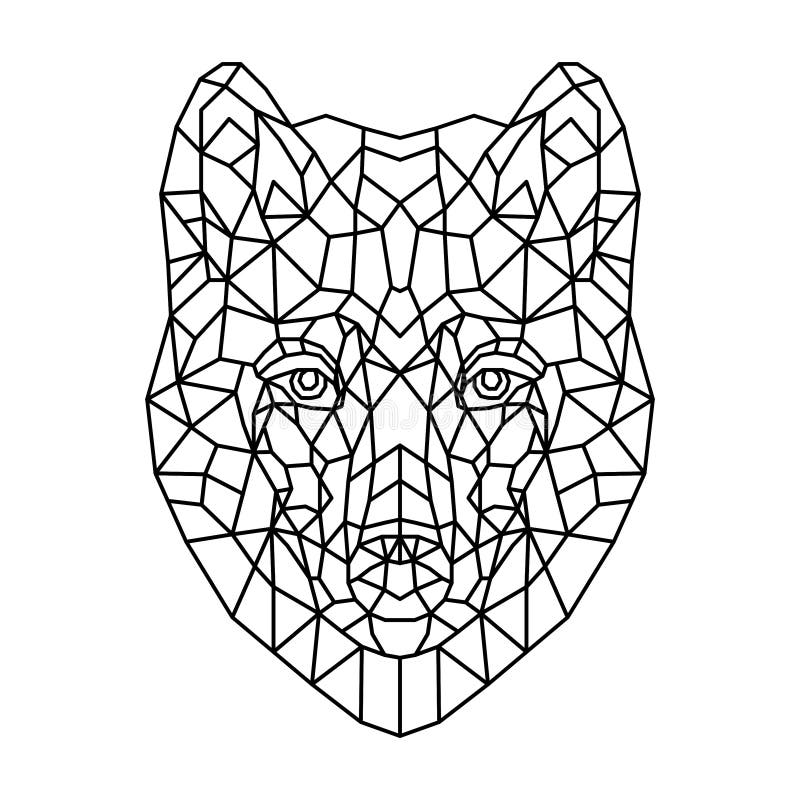 Wolf Head Geometric Pattern. Vector Stock Vector - Illustration of ...