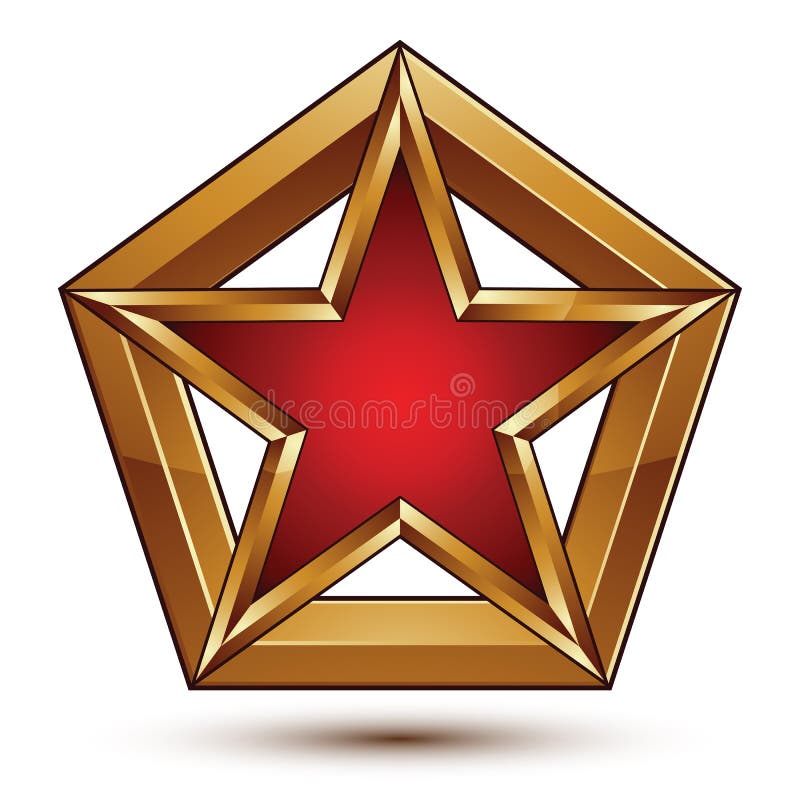 Geometric Vector Classic Golden Element Isolated on White Backdrop ...