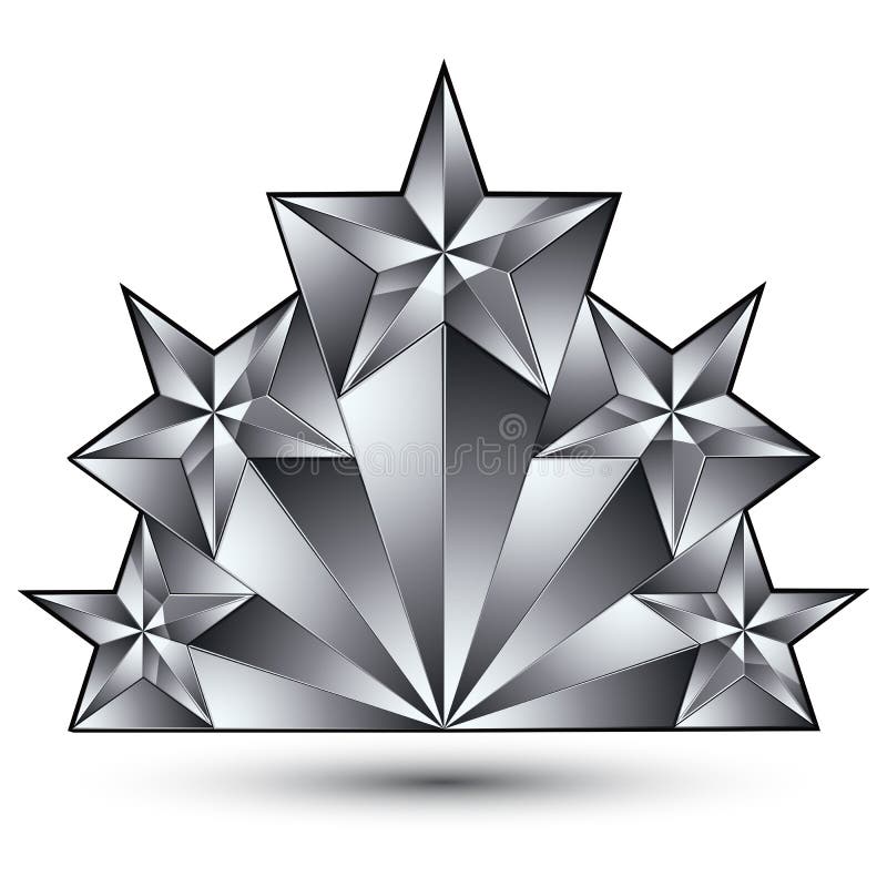 Geometric Vector Classic Silver Element Isolated on White Backdrop, 3d ...