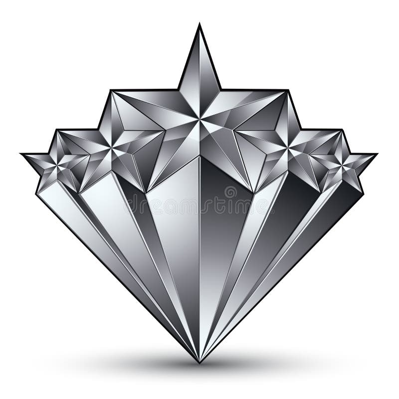 Geometric Vector Classic Silver Element on White Backdr Stock Vector ...