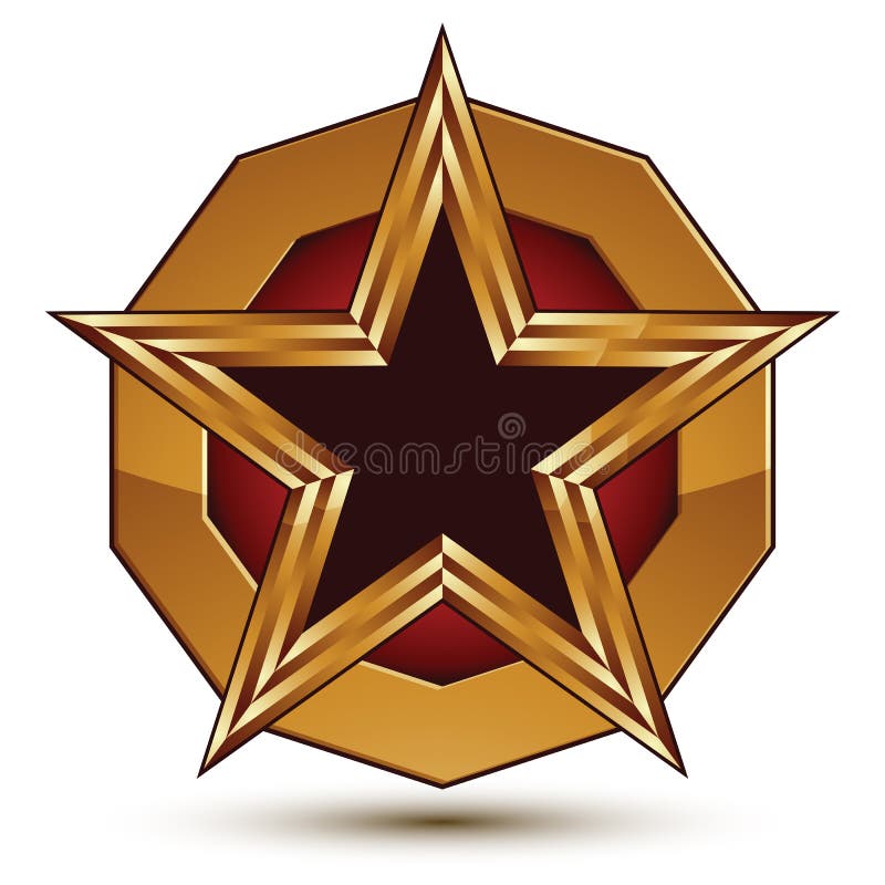 Geometric Vector Glamorous Golden Element Isolated on White Back Stock ...