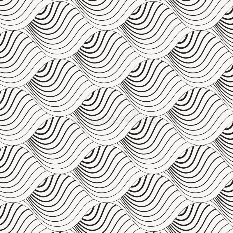 Geometric Vector Pattern Repeating Abstract Spiral, Wavy, Curve Thin ...