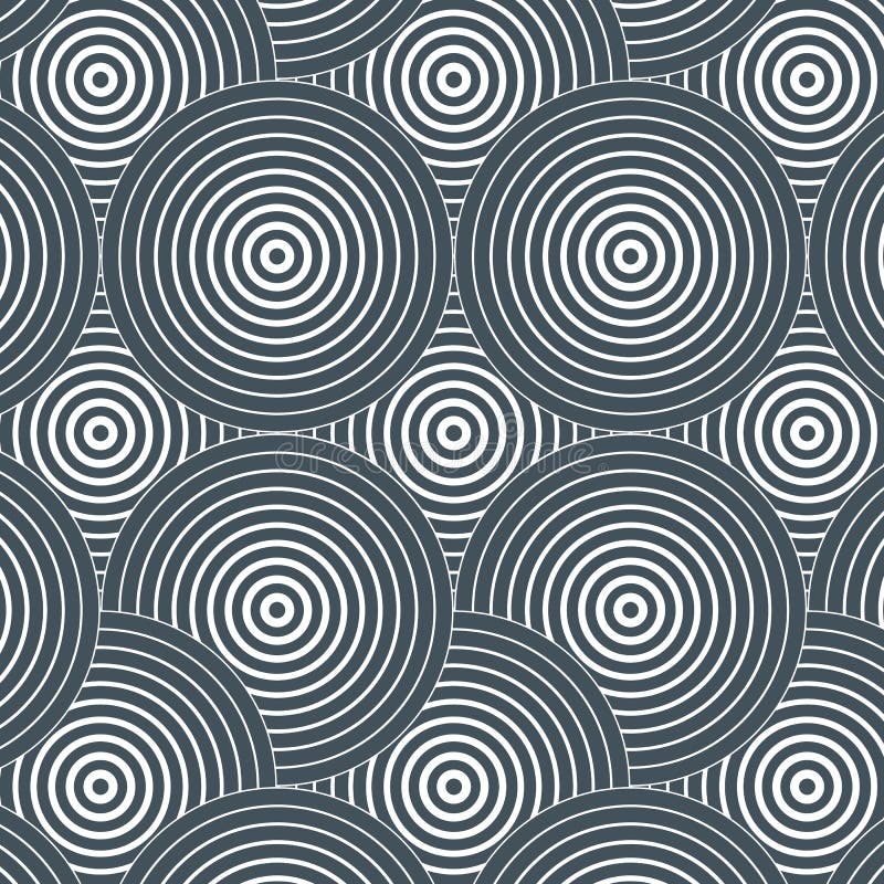 Geometric Vector Pattern, Repeating Linear Circles Overlap Each,el ...