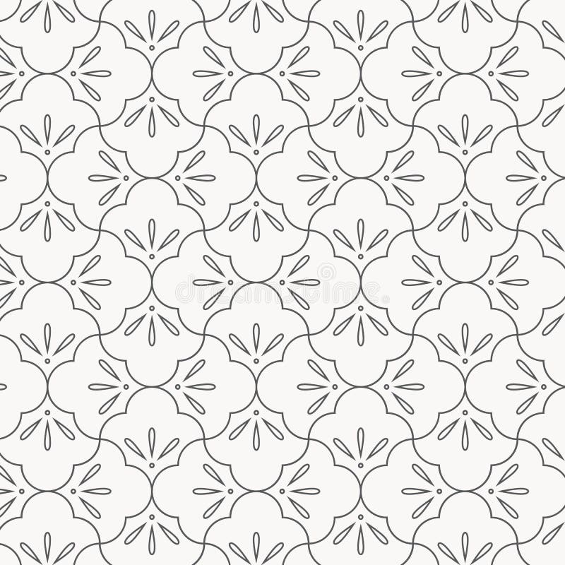 Vector Seamless Black and White Geometric Curve Line Pattern Background ...