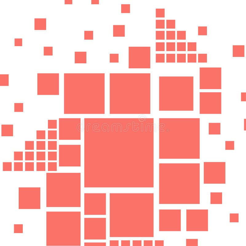 Abstract Vector Collage Pattern with Squares in Trendy Color Stock ...