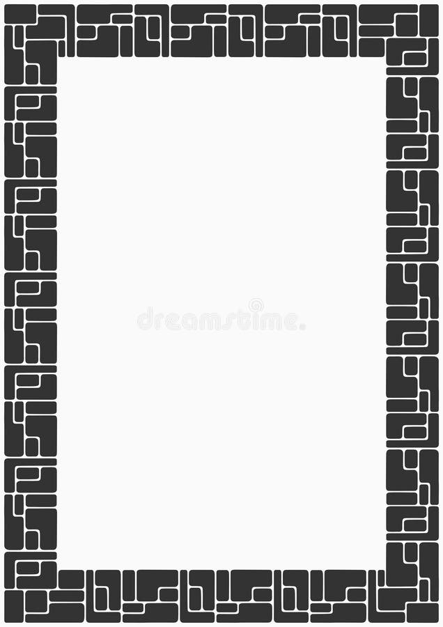 Geometric Vector Rectangular Frame Made of Stones Isolated on White ...