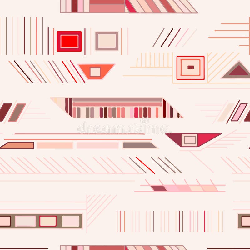 Geometric Vector Red Seamless Pattern with Different Geometrical Forms ...