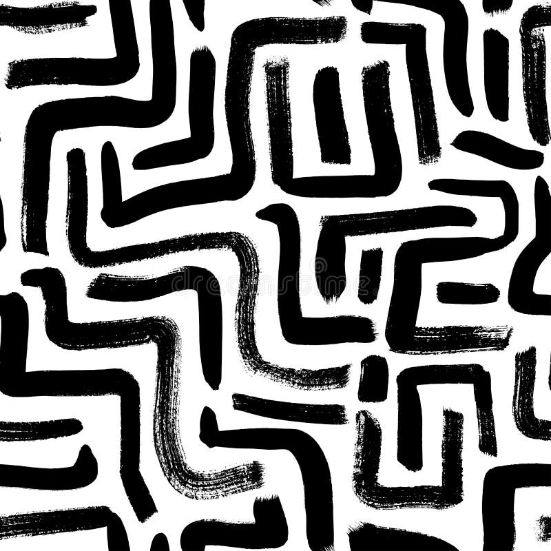 Labyrinth Geometric Vector Seamless Pattern Stock Vector - Illustration ...