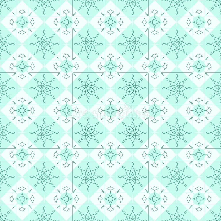 Geometric Vector Seamless Pattern: Light Green Elements Isolated on ...
