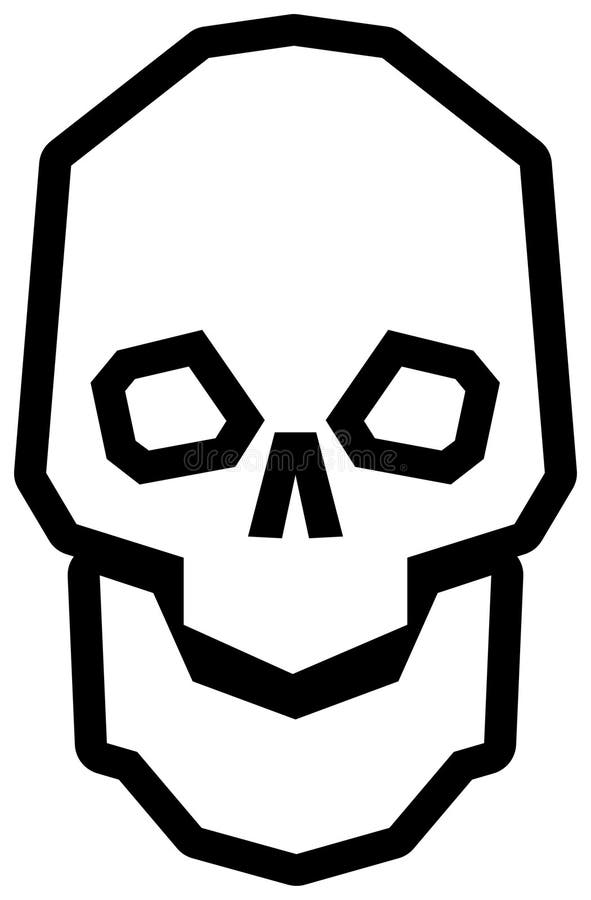 Geometric Vector Skull Icon with Bold Stock Vector - Illustration of ...
