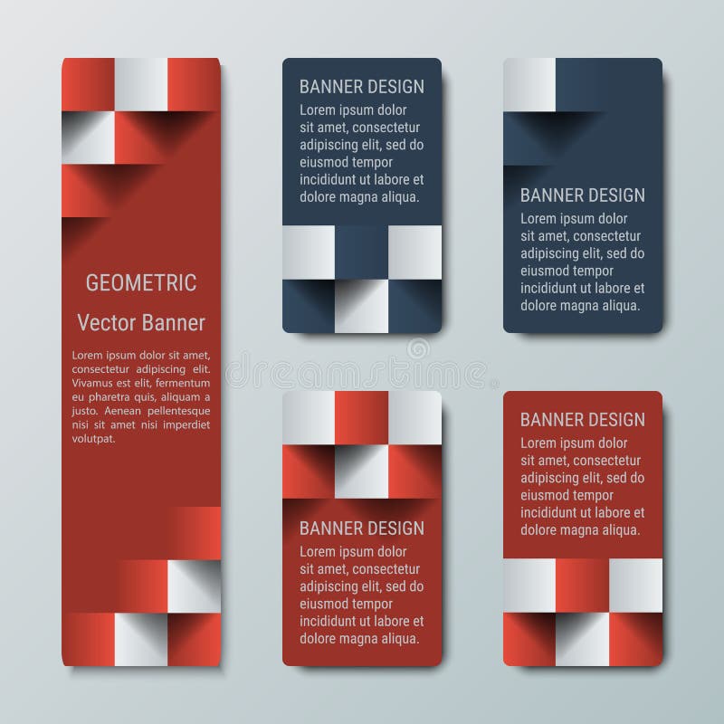 Geometric Vertical High and Medium Rectangular Banners with 3d Effect ...