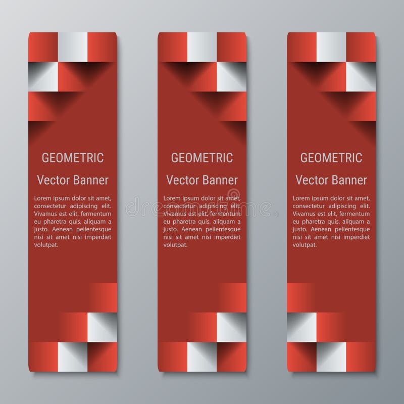 Geometric Vertical Narrow Rectangular Banners with 3d Effect for a ...