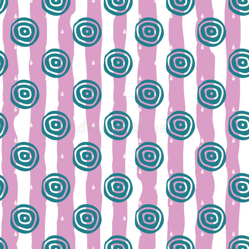 Geometric Vertical Stripes Rain Drop Circle Seamless Pattern. Modern ...