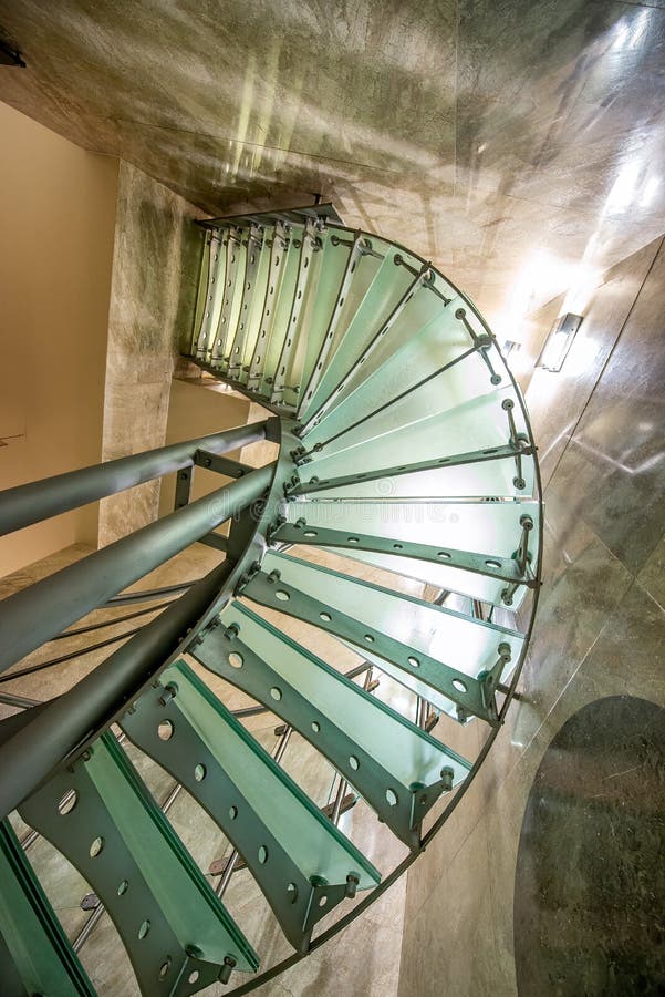 Geometric View of Modern Staircase by Looking Upwards Editorial Stock ...