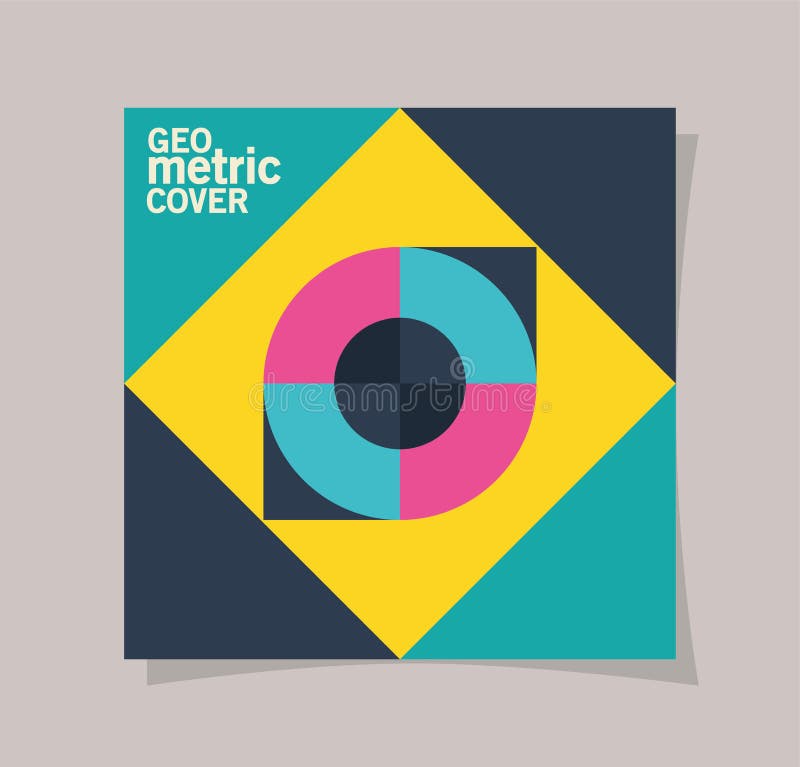 Geometric Vintage Cover and Multicolored Frame Vector Design Stock ...