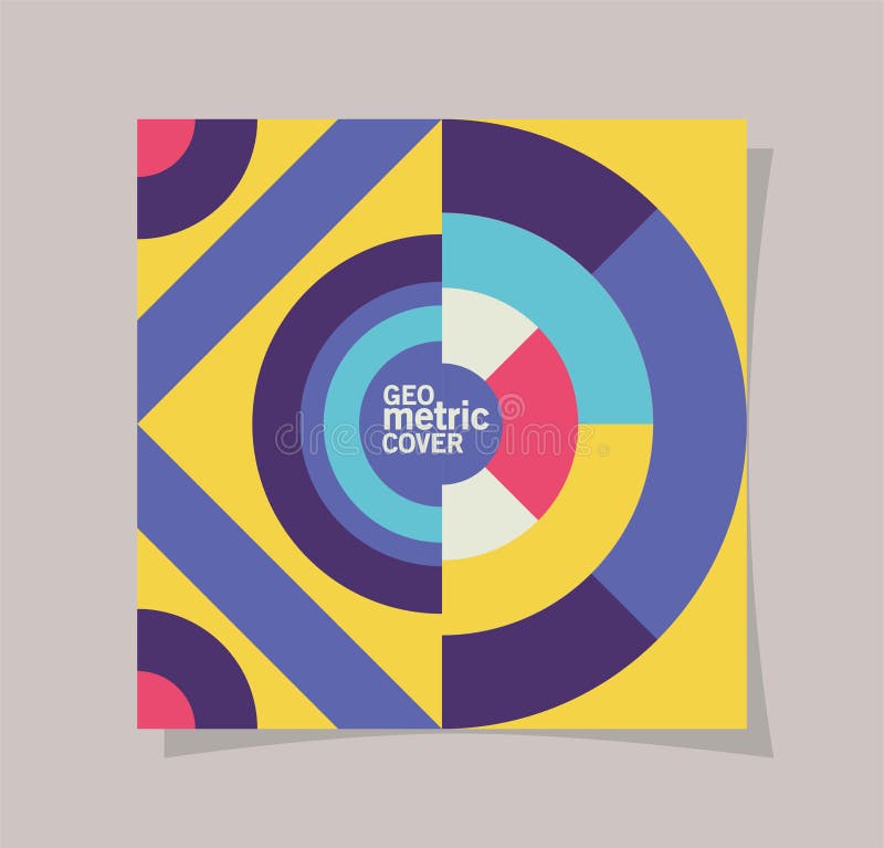 Geometric Vintage Cover and Multicolored Frame Vector Design Stock ...
