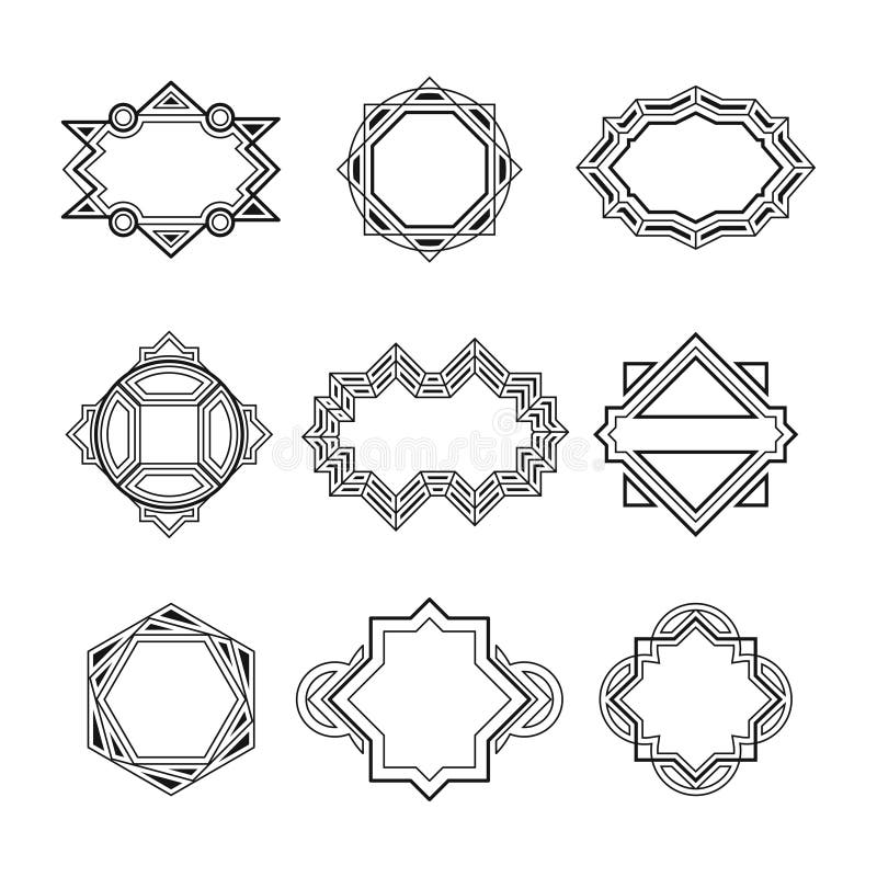 Vintage Geometric Hipster Borders for Labels Stock Vector ...