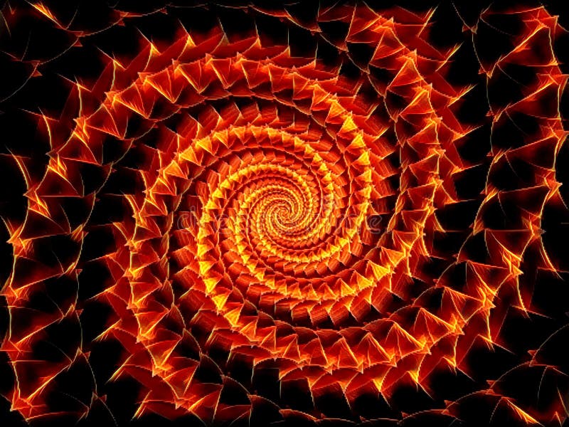Red Hot Lava Spiral on a Black Background Stock Illustration ...
