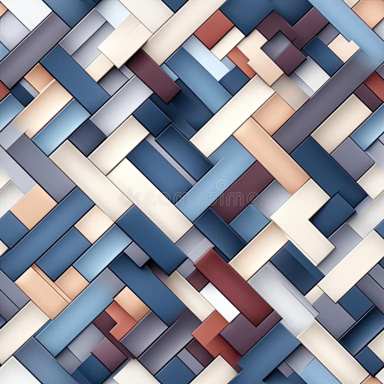 Geometric Wall Pattern with Horizontally Aligned Squares in Different ...