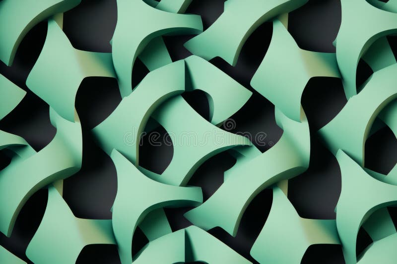 Geometric Wallpaper Light Green Black Shapes Interlocking Perfect ...