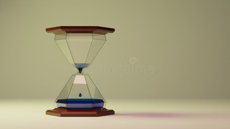 Geometric Water Hourglass. Low Poly Stylized 3d Illustration. Stock ...