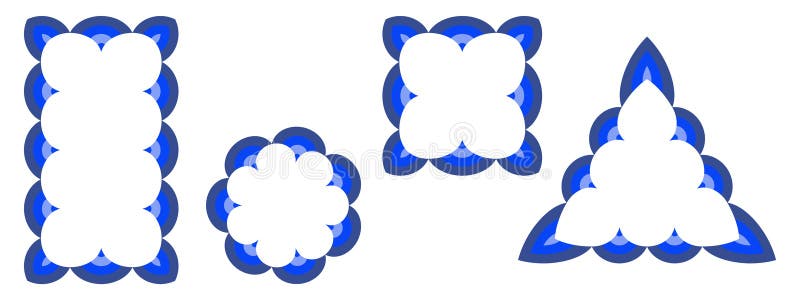 Geometric Wave Frame Set. Square, Circle, Rectangle Shapes Border Stock Vector - Illustration of ...