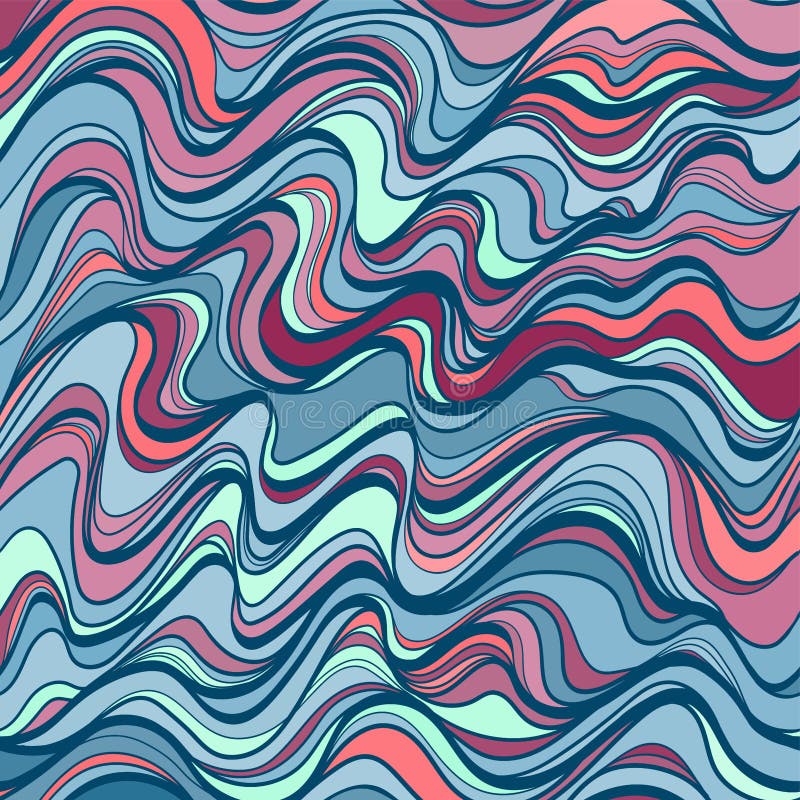 Geometric Wave Pattern Thin Lines Silhouette Retro Stock Vector ...