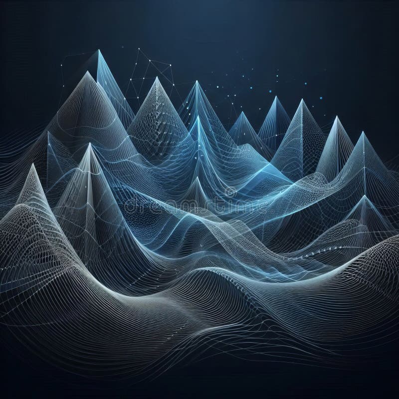 Geometric Waves a Flowing Design of Triangular Waves that Mimic Stock ...
