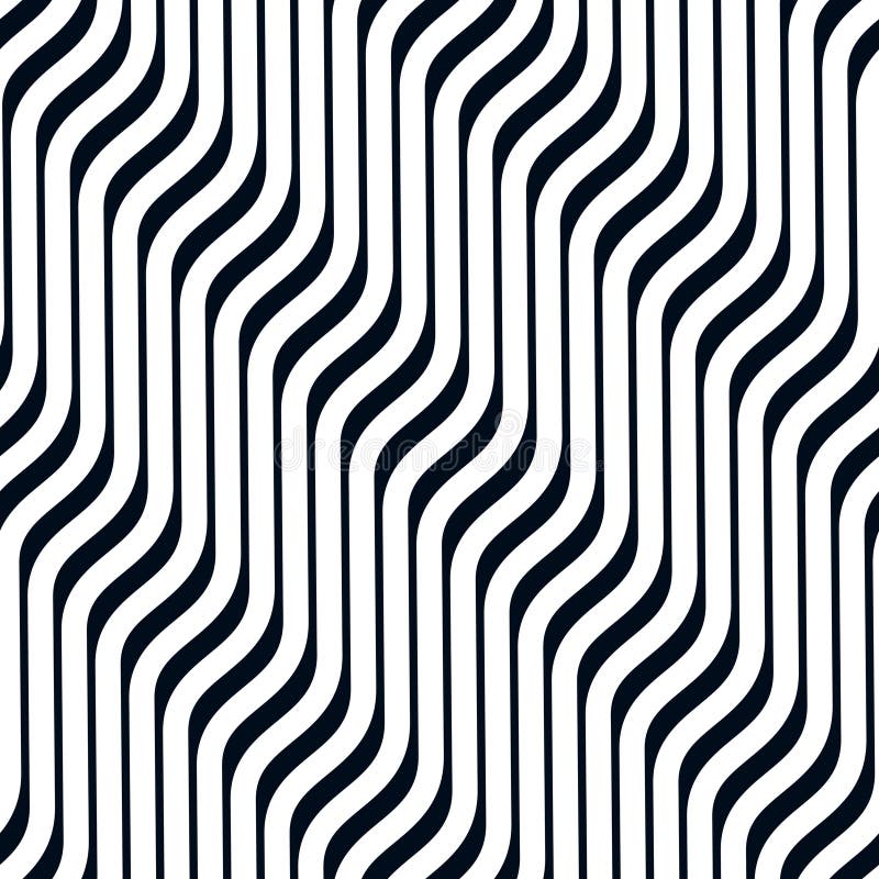 Geometric Wavy Lines Seamless Pattern Vector, 3D Dimensional Endless ...