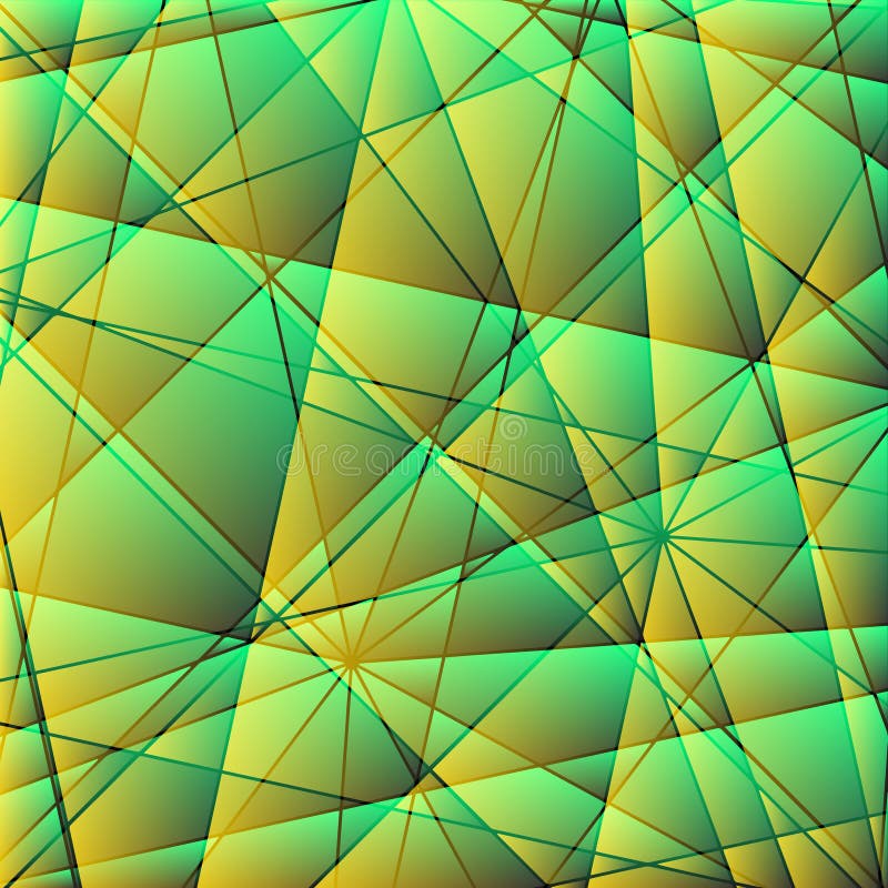 Geometric Web of Green Lines with Light Triangular Highlights Stock ...