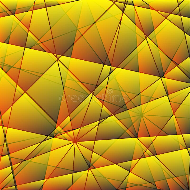 Geometric Web of Yellow Lines with Light Triangular Highlights Stock ...
