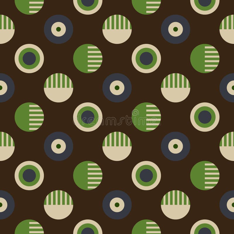 Geometric Wheels Symmetry Seamless Pattern Stock Vector - Illustration ...