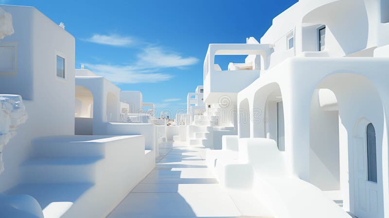Geometric White Building Under the Blue Sky Stock Photo - Image of ...
