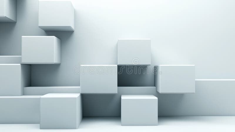 Geometric White Cubes Create a Minimalist and Modern Abstract ...