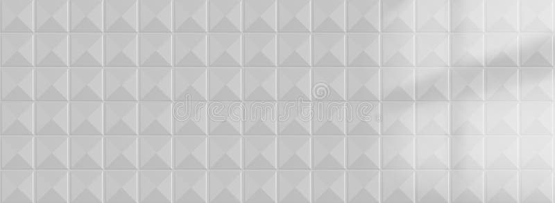 Geometric White Mosaic with Raised Pyramid Pattern Stock Vector ...