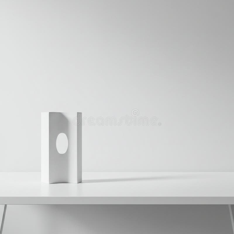 Geometric White Object with a Central Oval Cutout, Placed on a ...