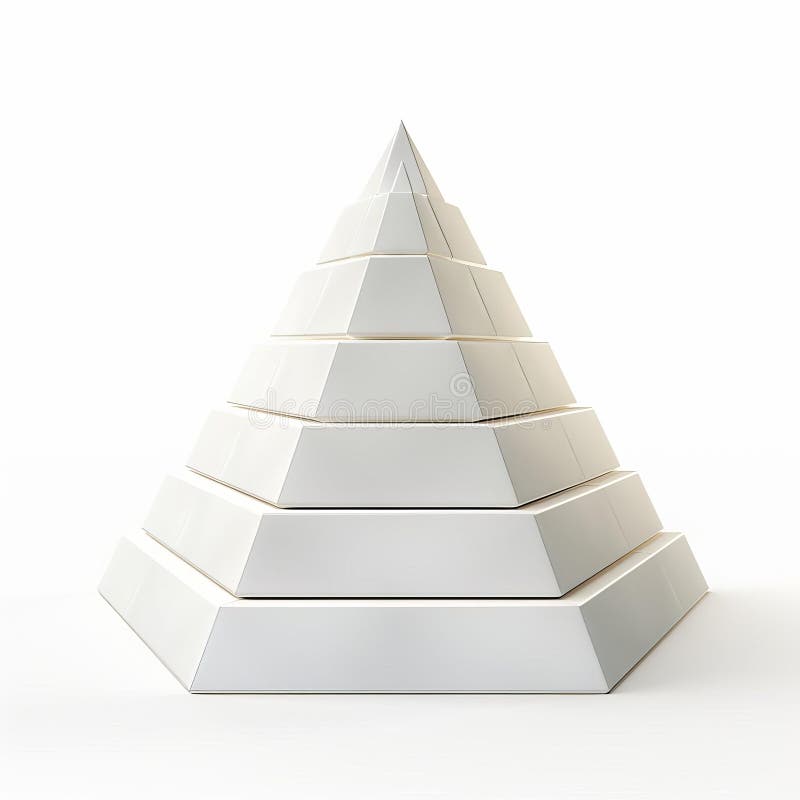 Geometric White Pyramid with Smooth Glossy Surface Layers Stock ...