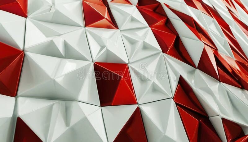 Geometric White and Red Pattern. Abstract Bright Background. Banner for ...