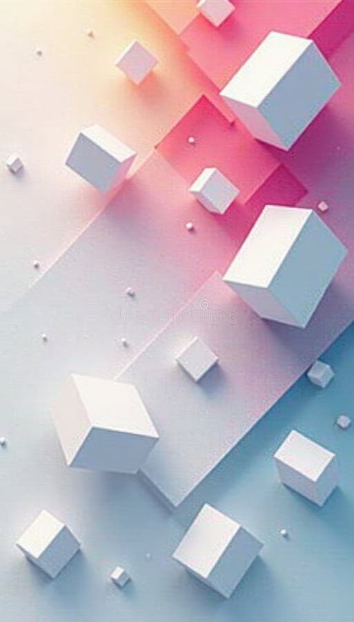 Geometric White Shapes Abstract Triangles and Squares Digital Structure ...