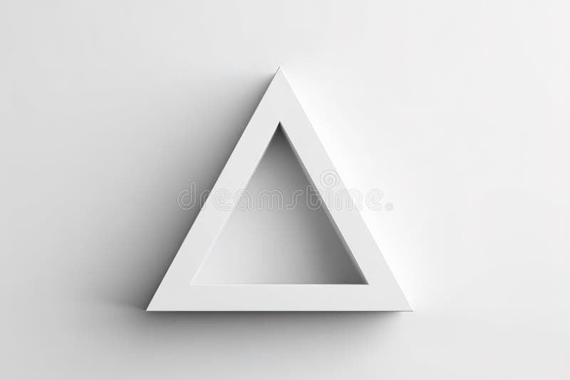Geometric White Triangle Wall Decor Casting Subtle Shadows in a Minimalist Interior Stock Image ...