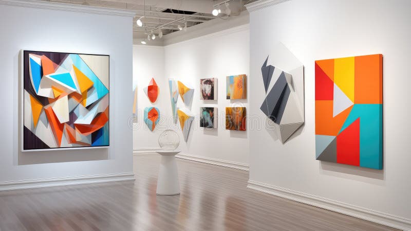 Geometric White Wall Corner Stock Illustration - Illustration of visual ...