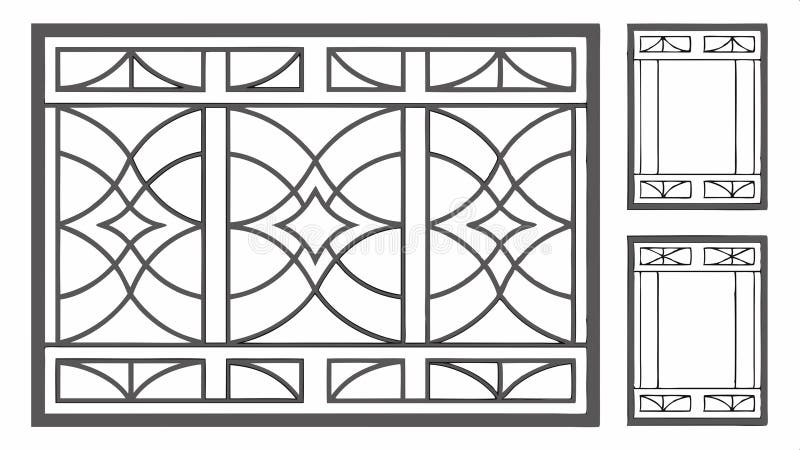 Geometric Window Border Pattern, Architectural Ornamental Graphic ...