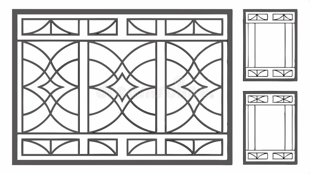 Geometric Window Border Pattern, Architectural Ornamental Graphic ...